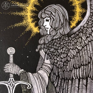 Lightbringer, Original Ink Drawing, Watercolor & Gouache, Art Nouveau ...