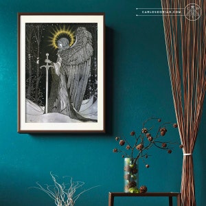 Lightbringer, Original Ink Drawing, Watercolor & Gouache, Art Nouveau ...