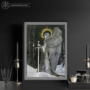 Lightbringer, Original Ink Drawing, Watercolor & Gouache, Art Nouveau ...