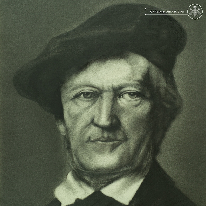 Richard Wagner Portrait Charcoal Drawing Giclée Fine Art Print - Etsy
