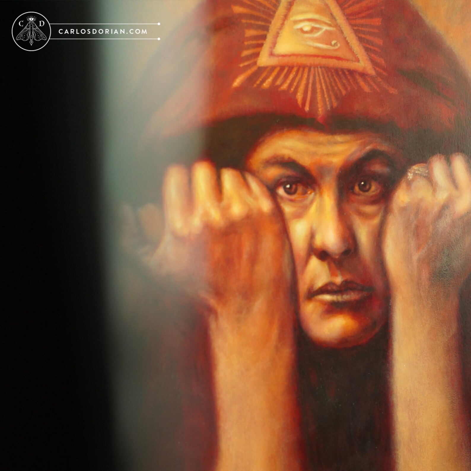 Aleister Crowley “the Magician”, Golden Dawn Portrait Oil Painting ...