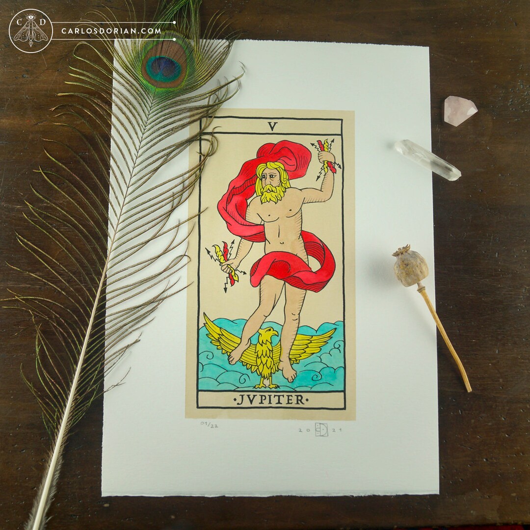 JUPITER. Tarot De Marseille Major Arcana Watercolors Limited Edition - Etsy