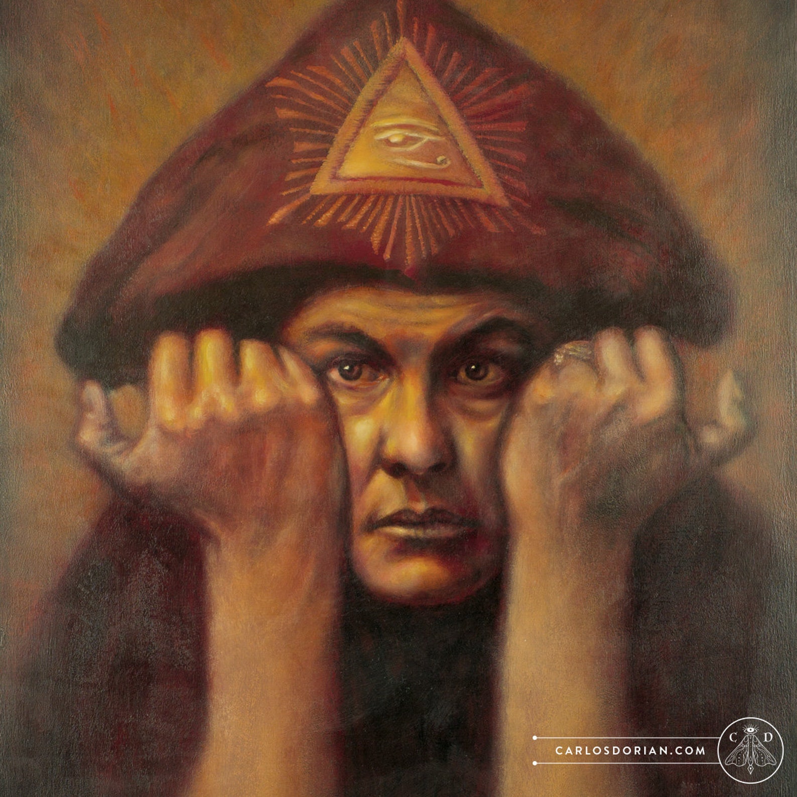 Aleister Crowley “the Magician”, Golden Dawn Portrait Oil Painting ...