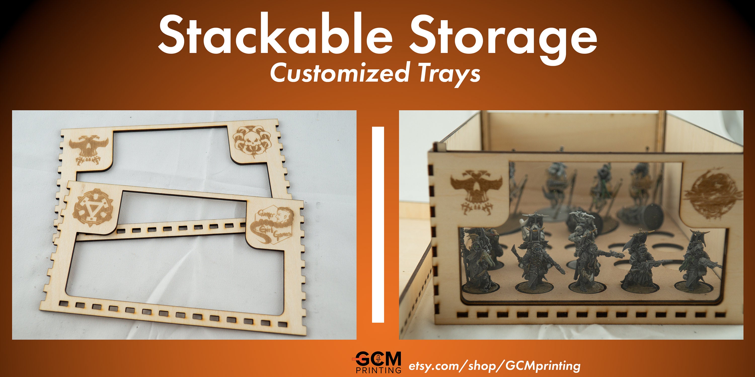 Storage Tray System CUSTOM LABELED TRAYS for Miniatures, Terrain, Etc ...