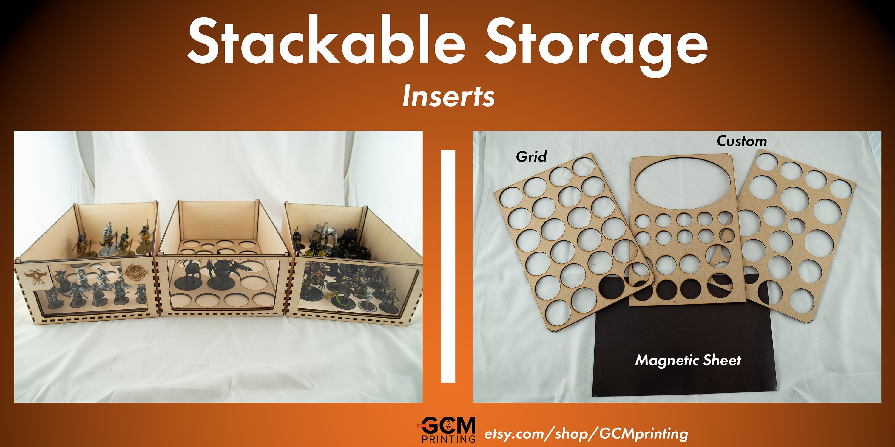 Storage Tray System INSERTS for Miniatures, Terrain, Etc. With Acrylic ...