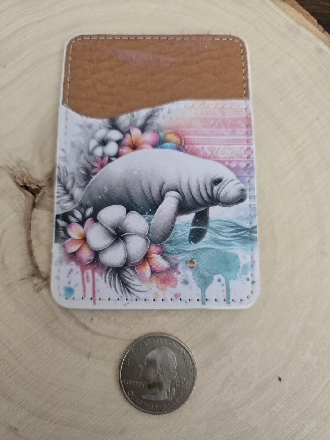 Manatee Phone Wallet | Adhesive Card Holder for Phone | Tropical Sea ...