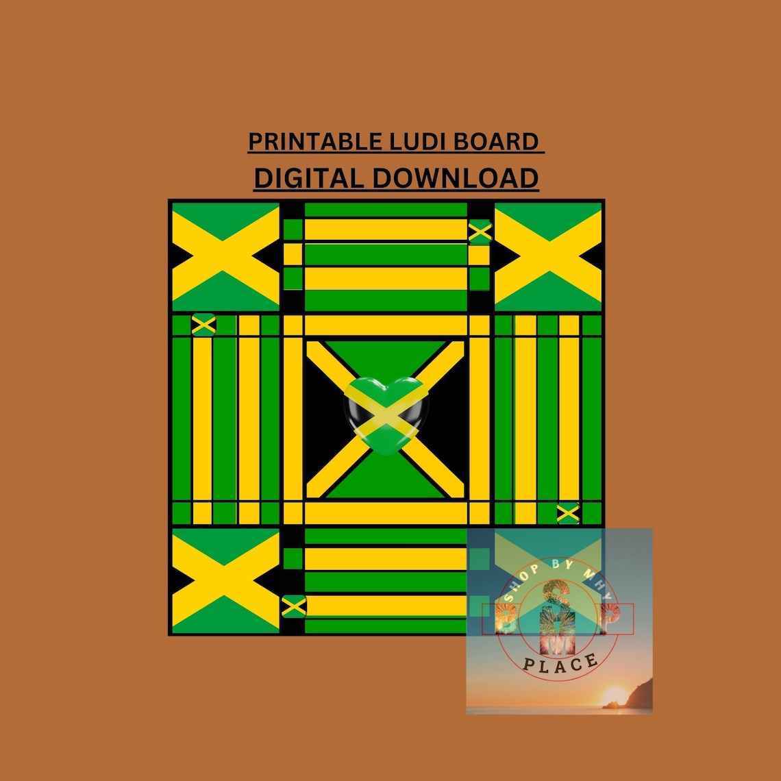 Jamaican Ludi Board, Ludo Board, Game Board, Family Game, Dice Game ...