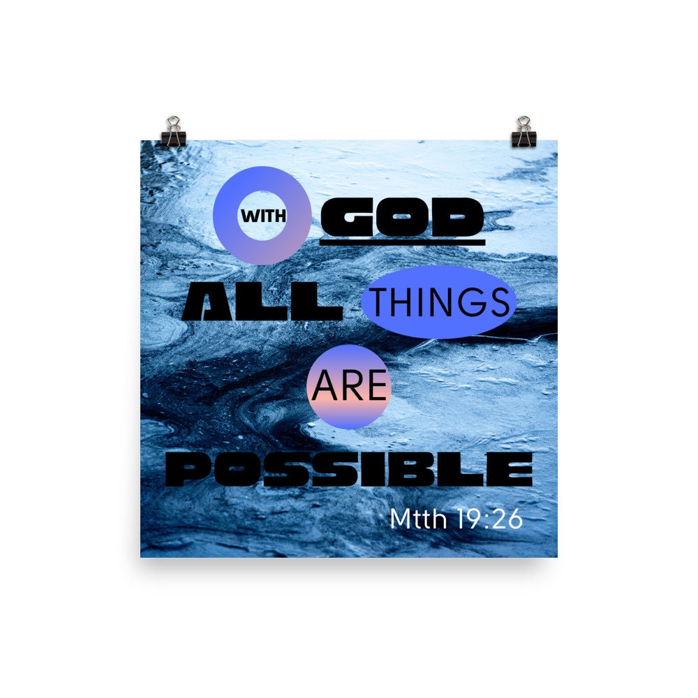 Modern Christian Art-christ Art-with God All Things Are | Etsy