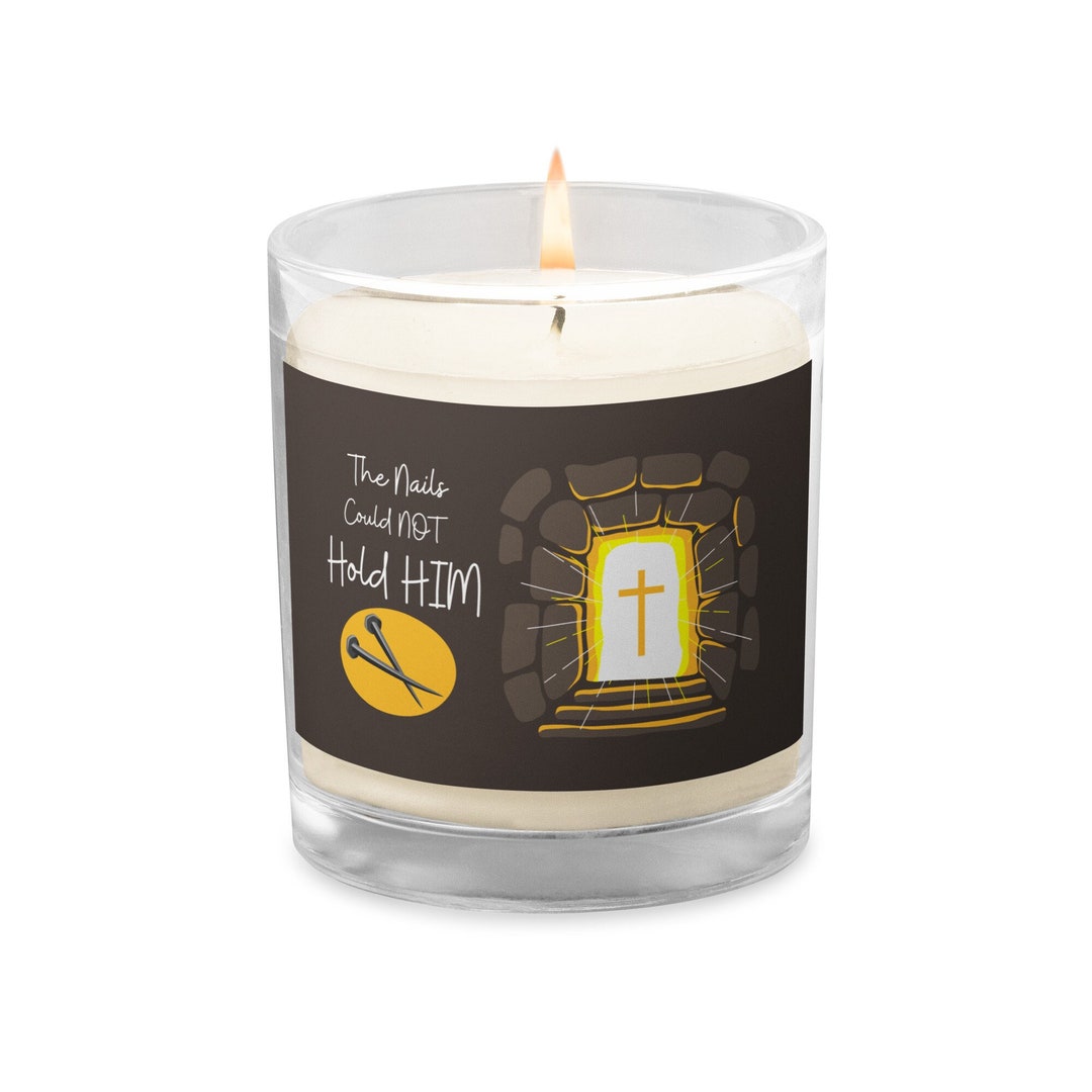 Crucifixion Resurrection Jar Wax Candle, the Nails Could Not Hold Him ...