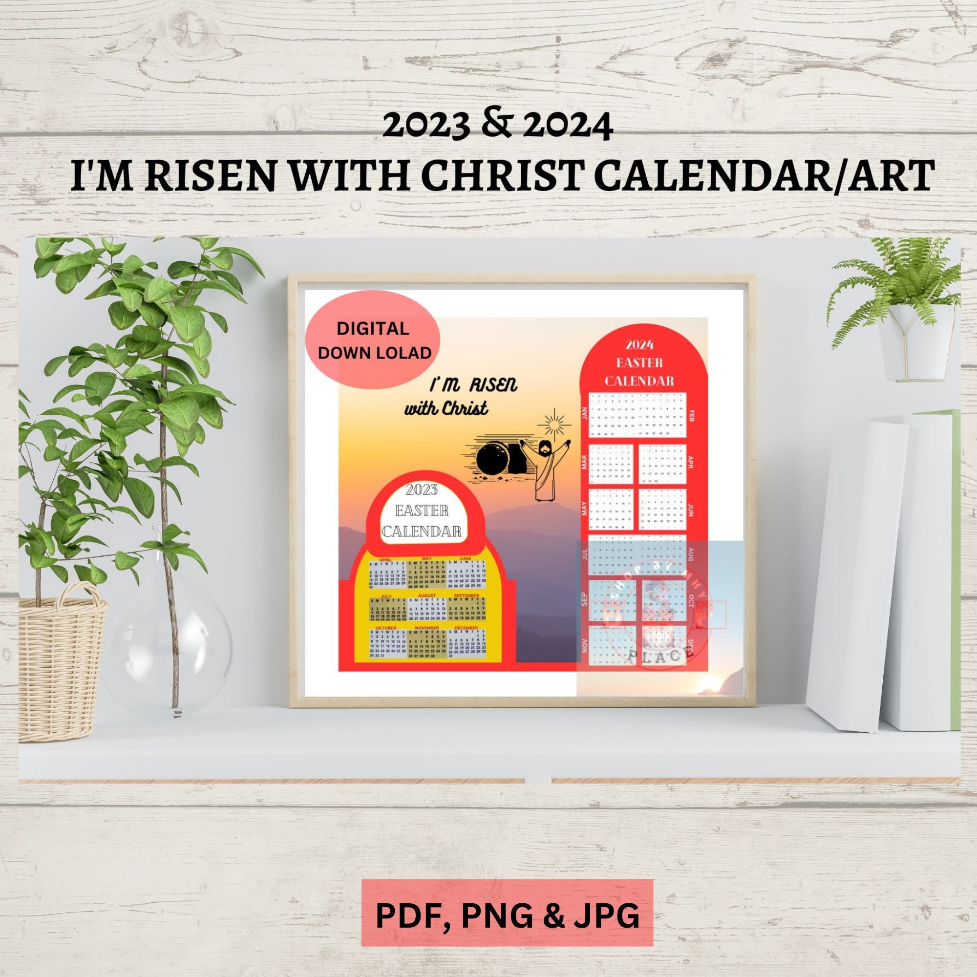 Jesus Painting 2023/ 2024 Jesus Calendar Resurrection Wall - Etsy