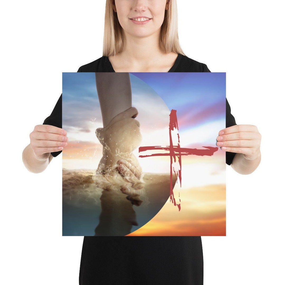 God is My Helper Art-the Cross and Help of Jesus Art Print-christian ...