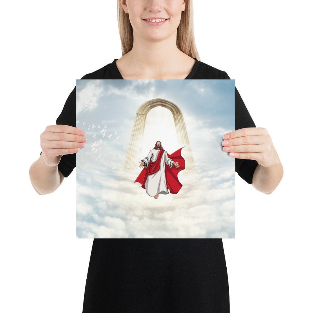 Glorify Jesus Wall Print, He is Risen Art Work, Jesus Picture, Christ ...