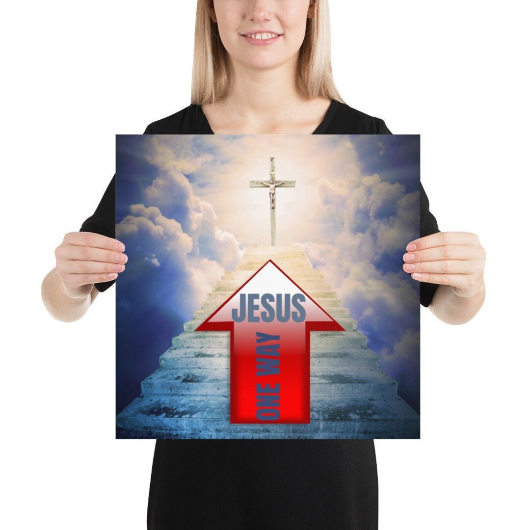 One Way Jesus Art-cross of Christ Wall Hanging-jesus Picture-jesus on ...