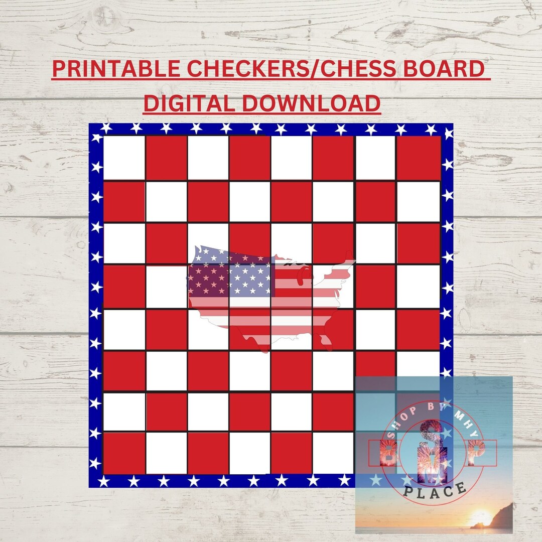 Checkers Board, Printable Draught Board, Chess Board, US Map Printable ...