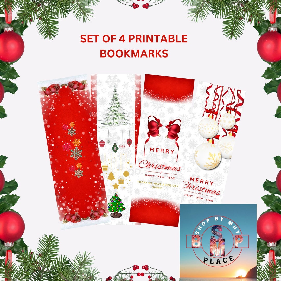 Christmas Bookmark, Holiday Gift, Christmas Printable, Christmas Gift ...