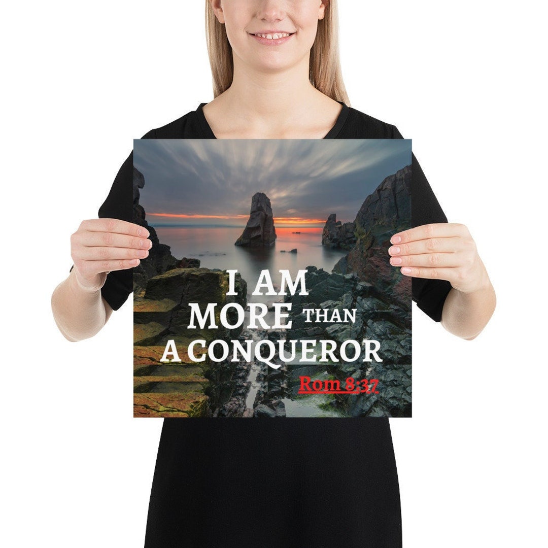 Christian Art-bible Quote Art- Rom 8:37 More Than Conqueror Art ...