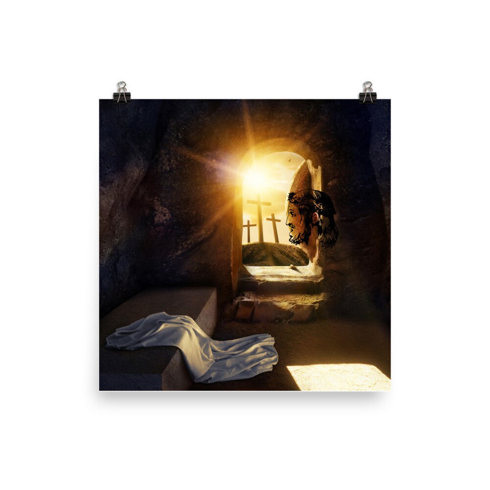 Empty Tomb Art Print-jesus Christ Print-resurrection Decor-christian ...
