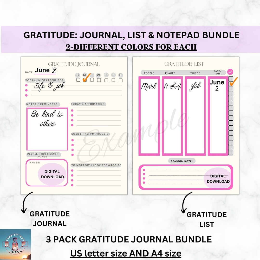 Simple Digital Journal, Gratitude Journal Printable, Journal and ...
