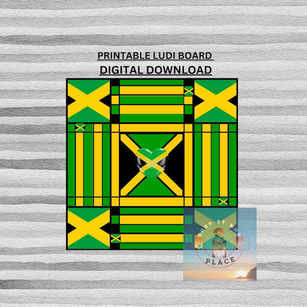 Jamaican Ludi Board, Ludo Board, Game Board, Family Game, Dice Game ...