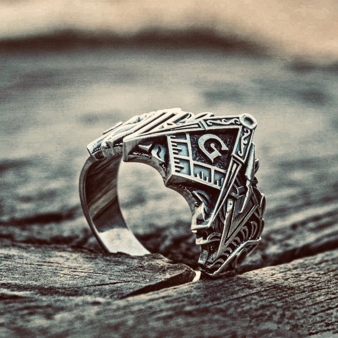 Masonic Handmade Ring, Freemason Ring, Masonic Symbol Ring, Ring for ...