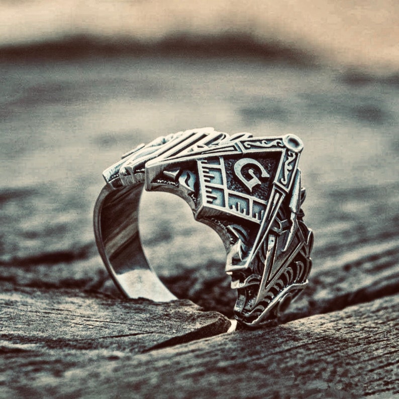 Masonic Handmade Ring, Freemason Ring, Masonic Symbol Ring, Ring for ...