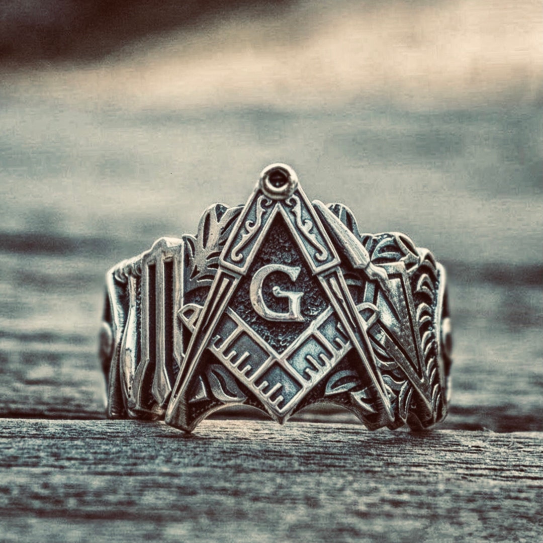 Masonic Handmade Ring, Freemason Ring, Masonic Symbol Ring, Ring for ...