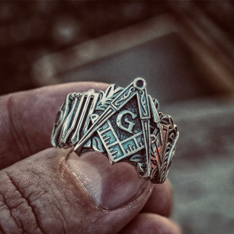 Masonic Handmade Ring, Freemason Ring, Masonic Symbol Ring, Ring for ...