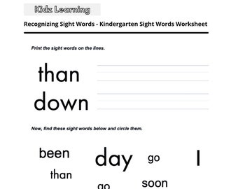 Sight Word Worksheets Printable Sight Word Practice Busy Bee Sight ...