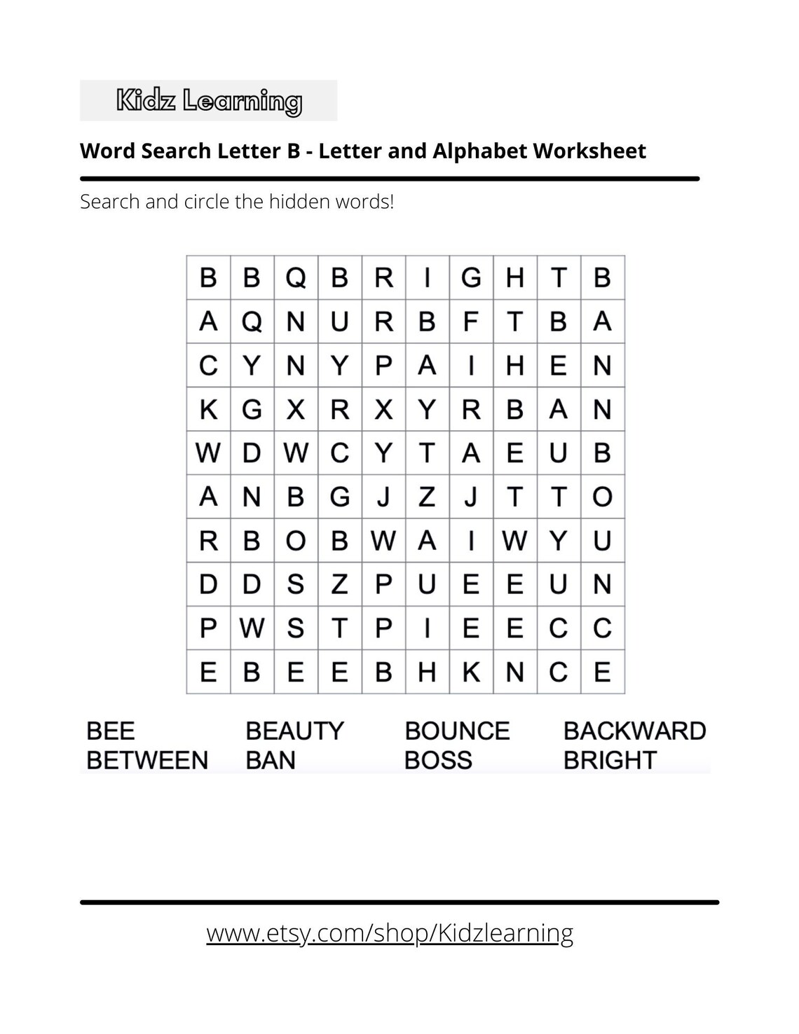 26 Printable Alphabet Word Search With Answers - Preschool - 1st Grade ...