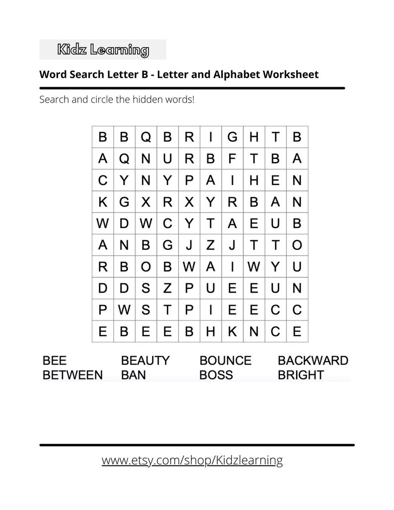 26 Printable Alphabet Word Search With Answers - Preschool - 1st Grade ...