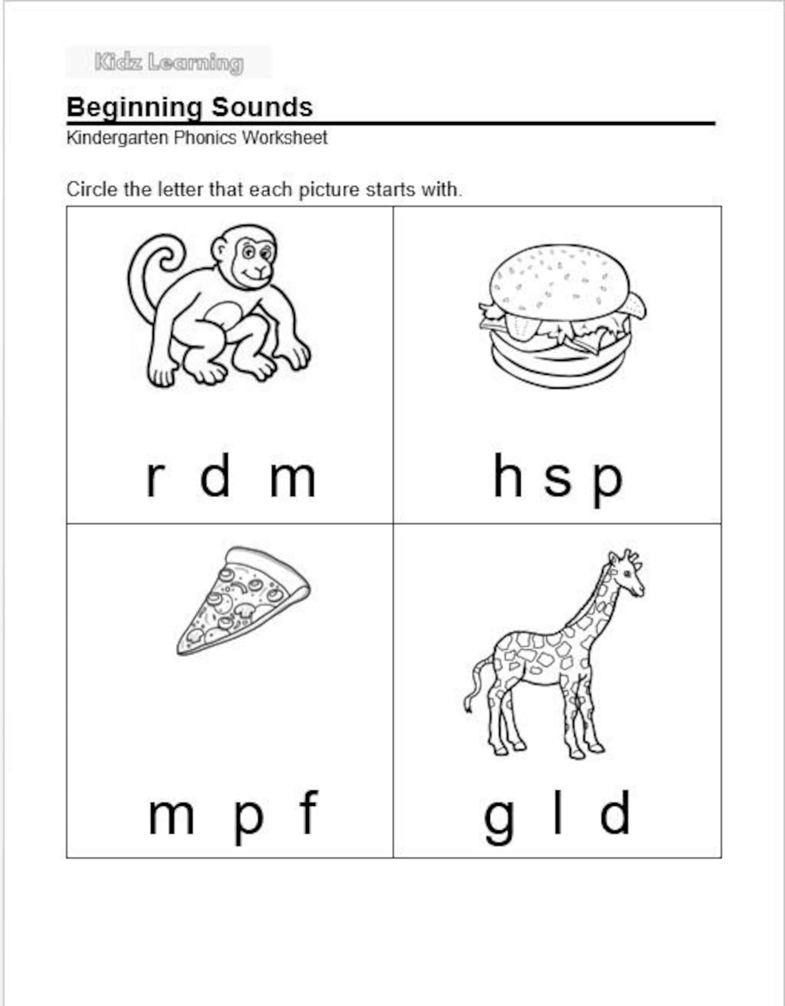 15 Printable Beginning Sounds Worksheets. Preschool-1st Grade Phonics ...