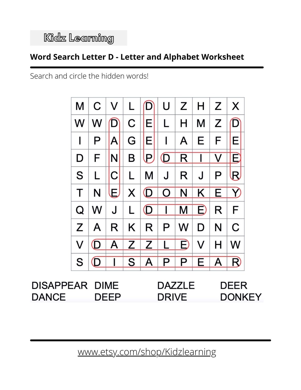 26 Printable Alphabet Word Search With Answers - Preschool - 1st Grade ...