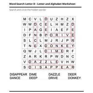 26 Printable Alphabet Word Search With Answers - Preschool - 1st Grade ...