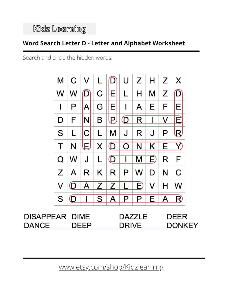 26 Printable Alphabet Word Search With Answers - Preschool - 1st Grade ...