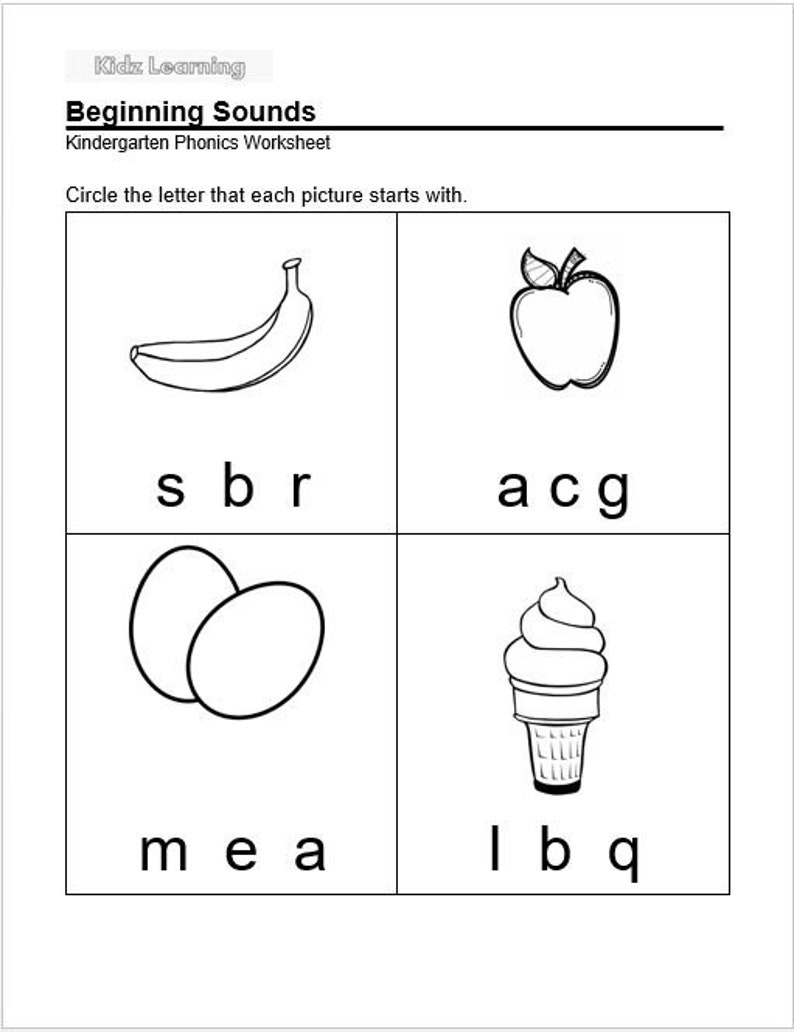 15 Printable Beginning Sounds Worksheets. Preschool-1st Grade Phonics ...