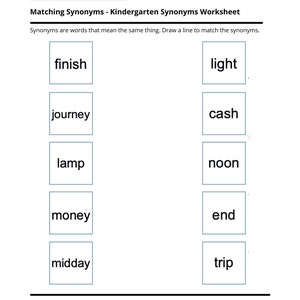48 Pages of Synonyms and Antonyms Worksheets - Kindergarten - 1st Grade ...