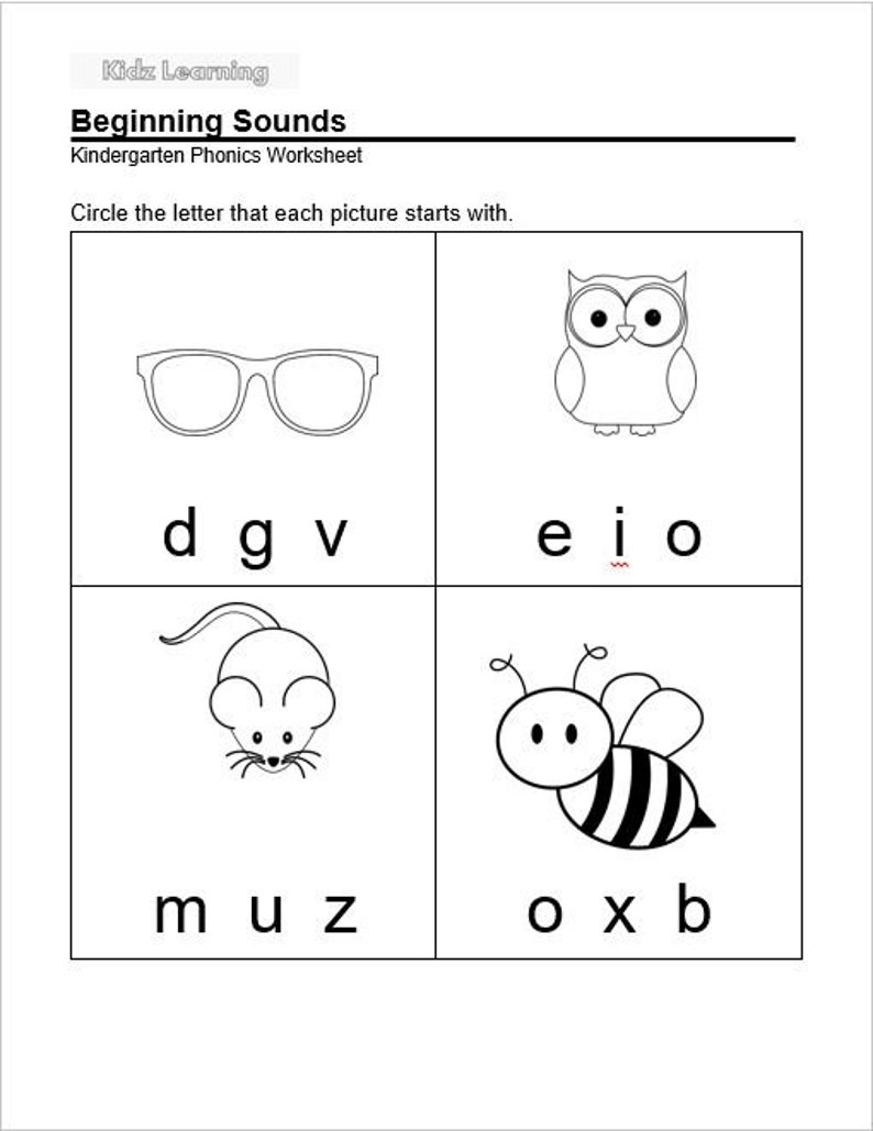 15 Printable Beginning Sounds Worksheets. Preschool-1st Grade Phonics ...