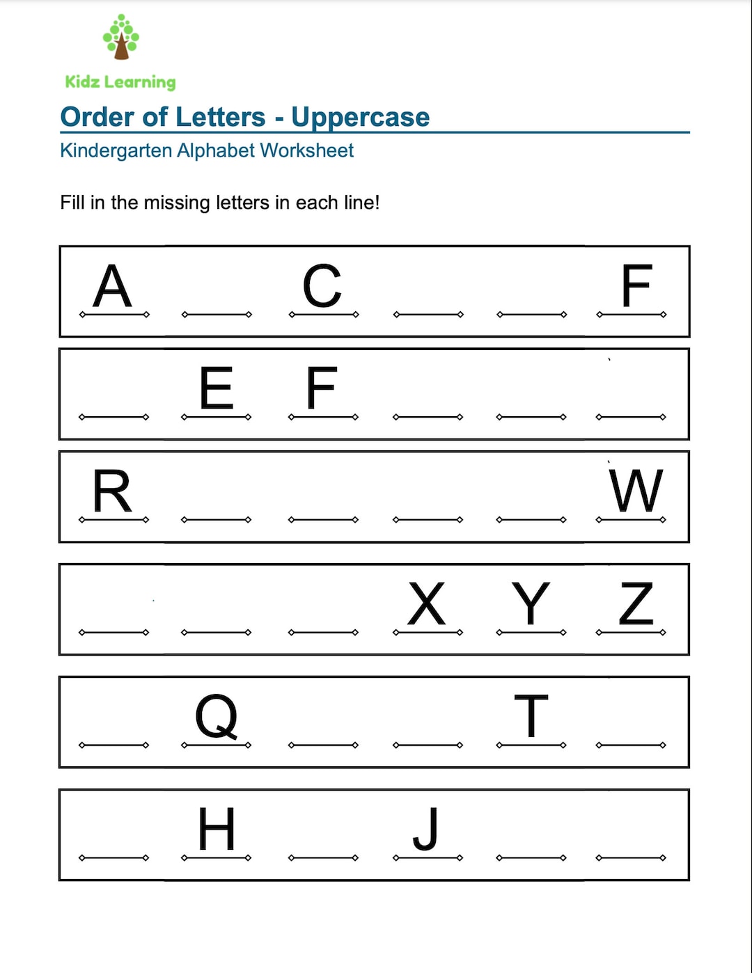 Printable Alphabet - the Alphabet | Order of Letters - Etsy