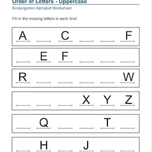 Printable Alphabet the Alphabet Order of Letters - Etsy