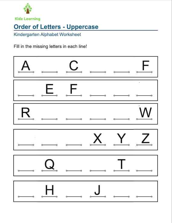Printable Alphabet the Alphabet Order of Letters - Etsy