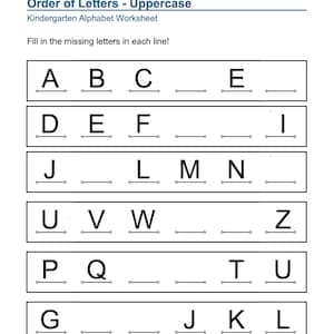 Printable Alphabet the Alphabet Order of Letters - Etsy