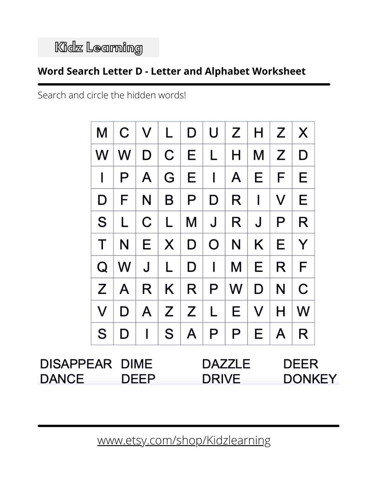 26 Printable Alphabet Word Search With Answers - Preschool - 1st Grade ...