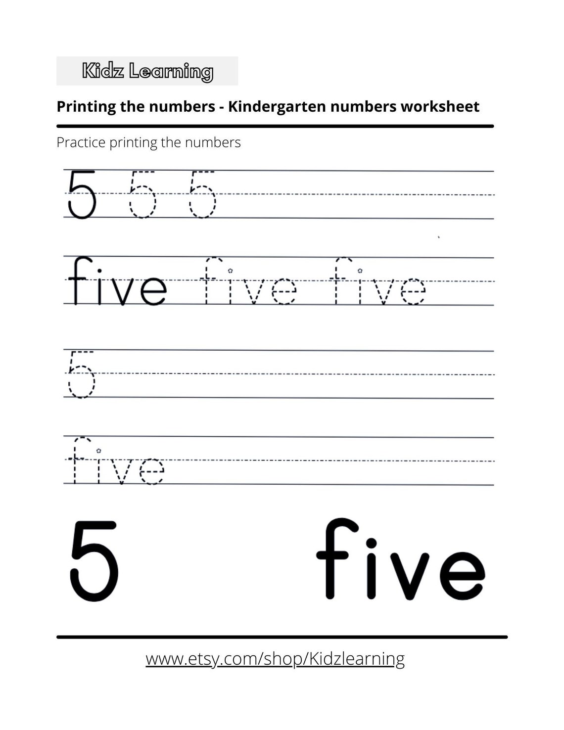 20 Printable Numbers - Printing the Numbers and Counting Worksheet - Etsy