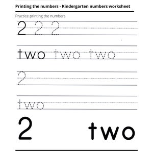 20 Printable Numbers - Printing the Numbers and Counting Worksheet - Etsy
