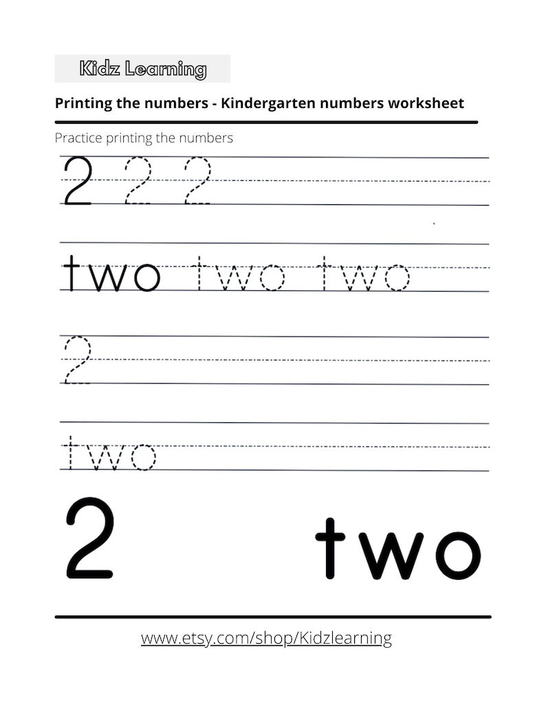 20 Printable Numbers - Printing the Numbers and Counting Worksheet - Etsy