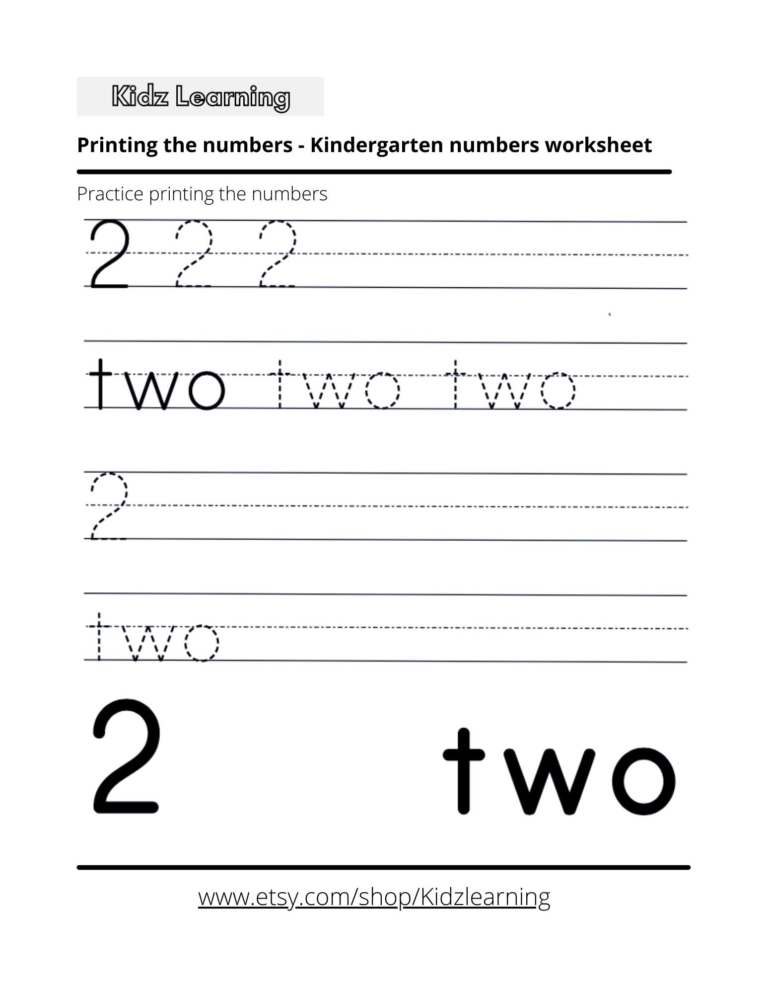 20 Printable Numbers - Printing the Numbers and Counting Worksheet - Etsy