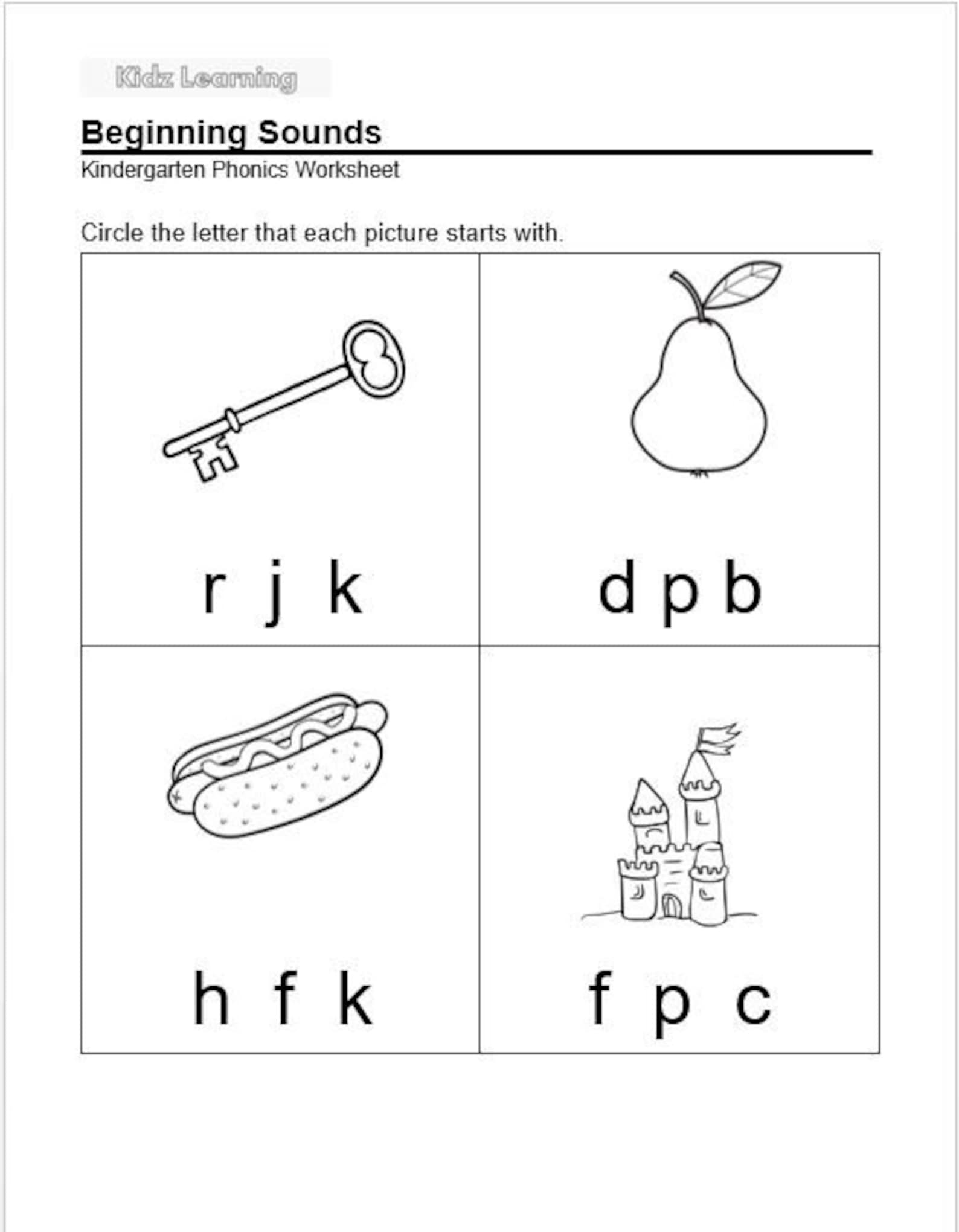 15 Printable Beginning Sounds Worksheets. Preschool-1st Grade Phonics ...