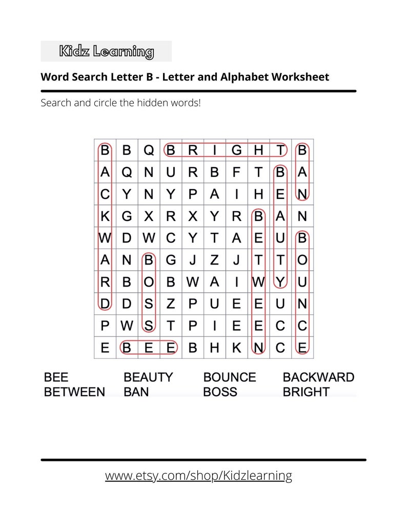 26 Printable Alphabet Word Search With Answers - Preschool - 1st Grade ...