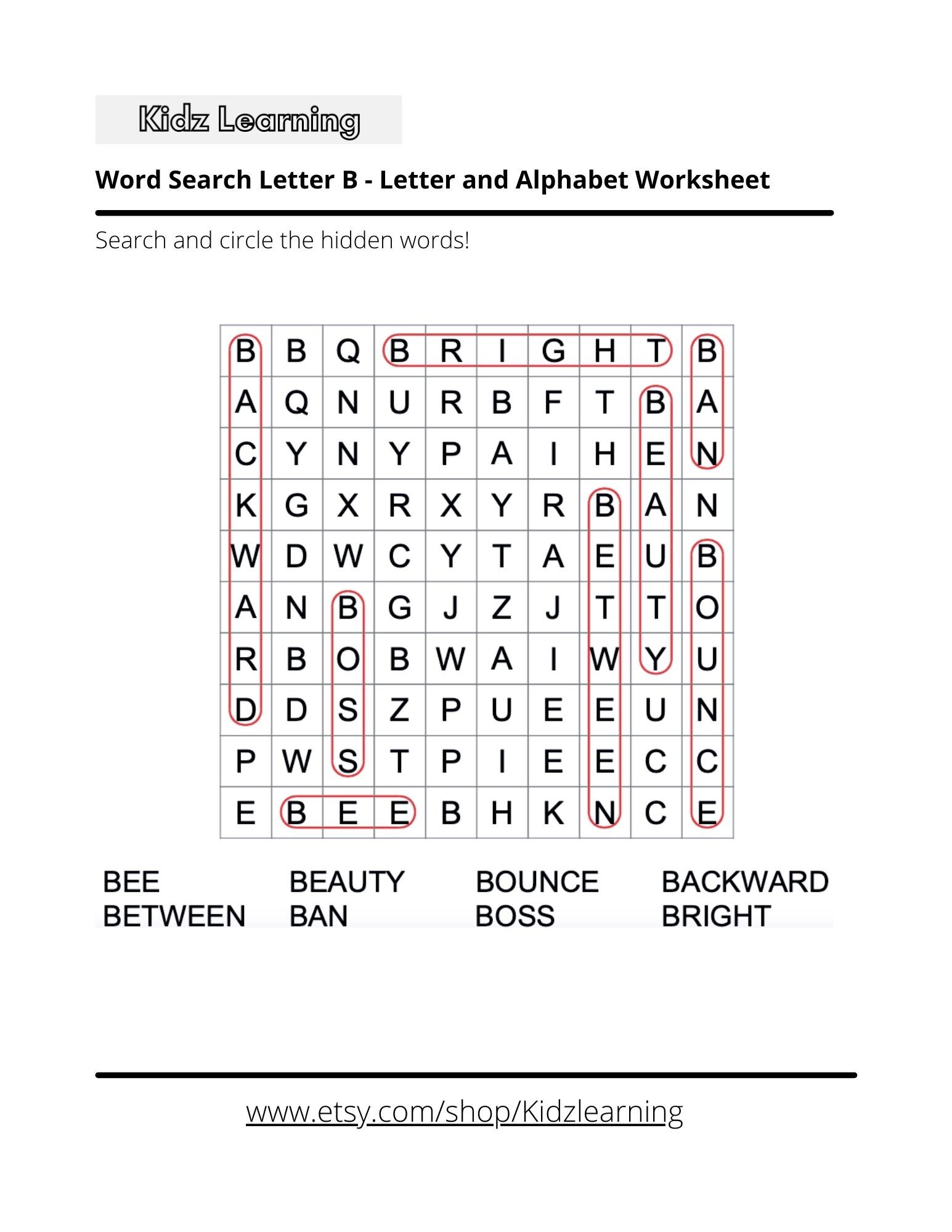 26 Printable Alphabet Word Search With Answers - Preschool - 1st Grade ...