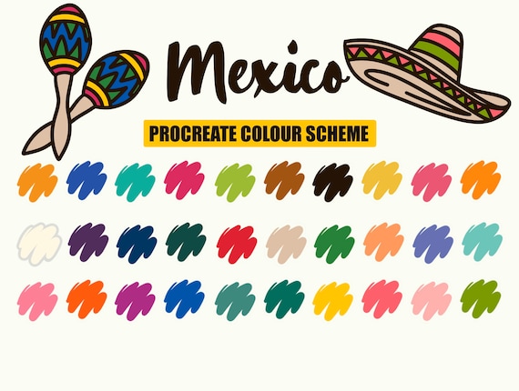 Mexico a Fun Bright Color Scheme Palette for Procreate - Etsy
